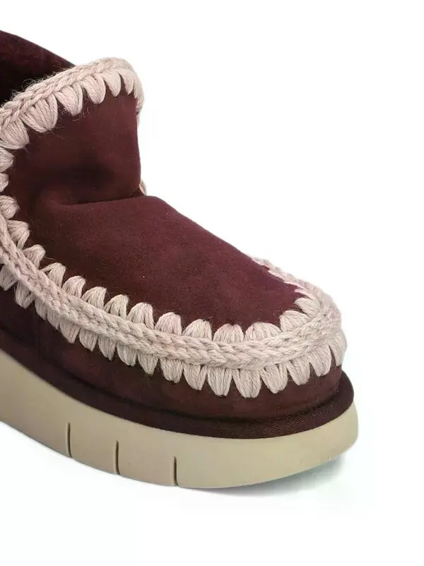 Mou Eskimo Bounce Crochet-trim Ankle Boots