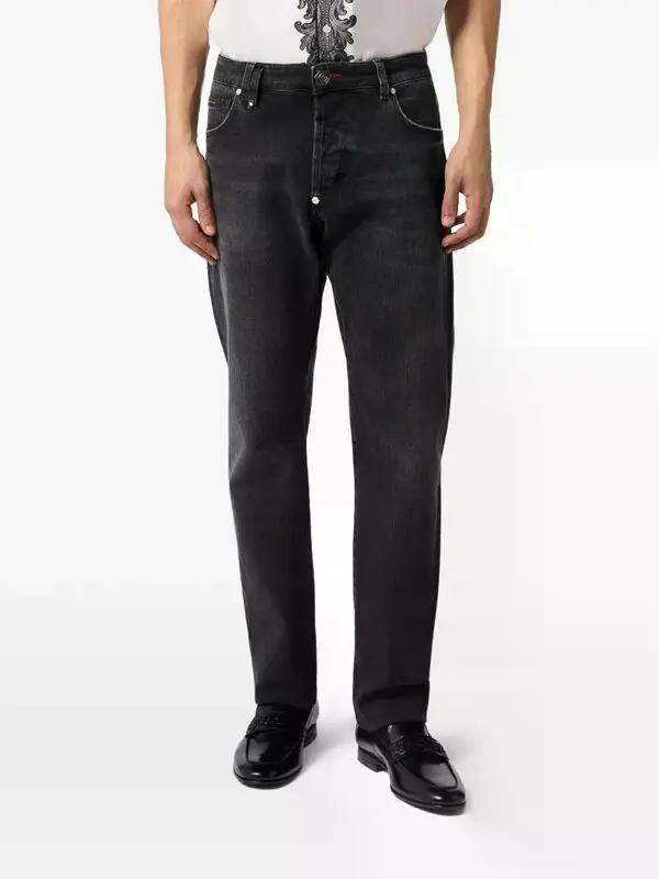 Philipp Plein Logo-plaque Straight-cut Jeans