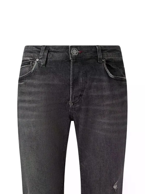Philipp Plein Super Straight Cut Distressed Jeans