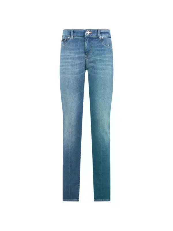 Philipp Plein Faded-effect Basic Jeans - Blue