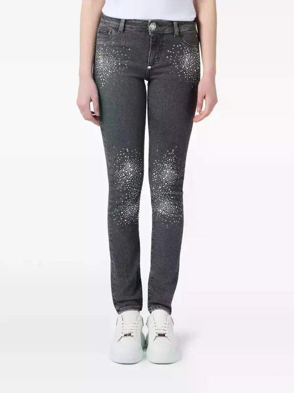 Philipp Plein Crystal-embellished Skinny-fit Jeans