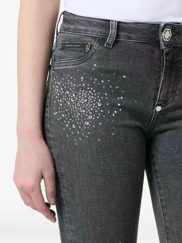 Philipp Plein Crystal-embellished Skinny-fit Jeans