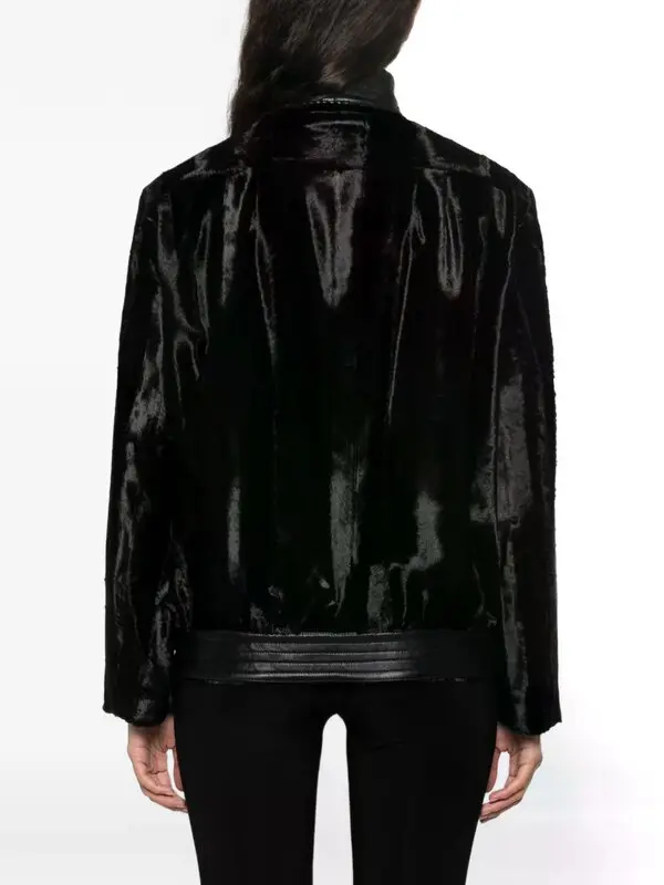 BLAZÉ MILANO Faux-fur Leather-trim Jacket