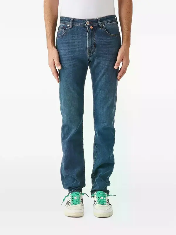JACOB COHЁN Jordan Faded Straight-leg Jeans - Blue