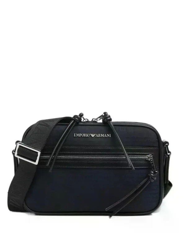 Emporio Armani Logo-print Shoulder Bag - Blue
