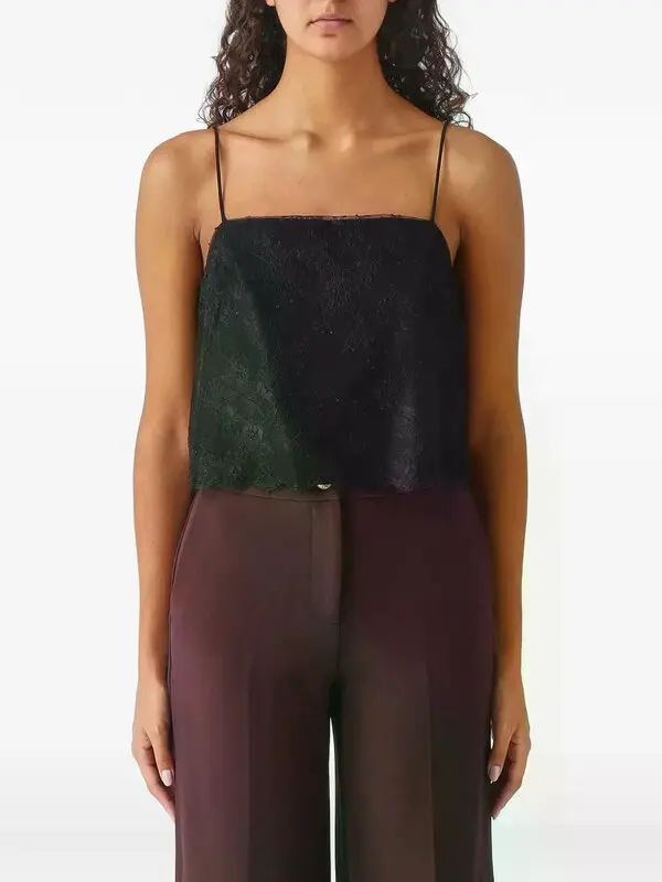 NENETTE Flame Lace-overlay Camisole Top - Black