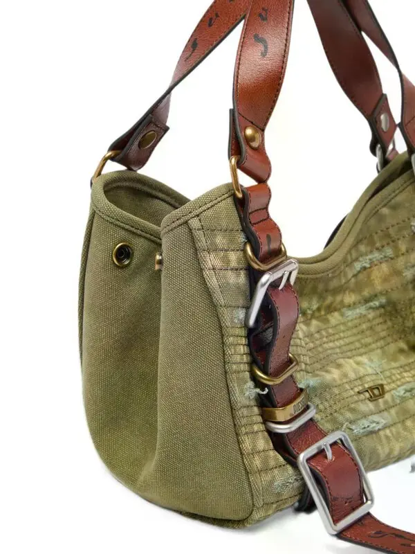 DIESEL® D-one-small Top-handle Bag In Distressed Canvas And Leather