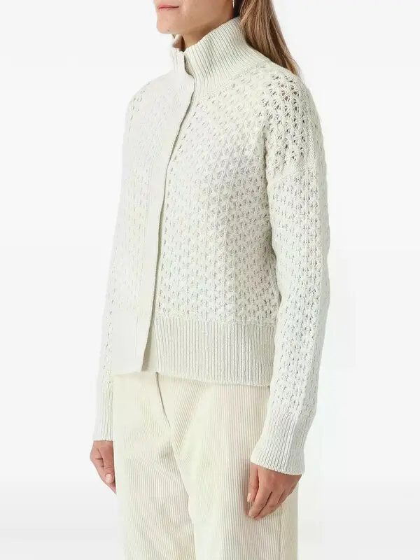 GRAN SASSO Cable-knit High-neck Cardigan