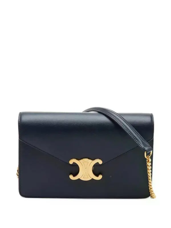 Celine 2023 Triomphe Chain Shoulder Bag - Blue