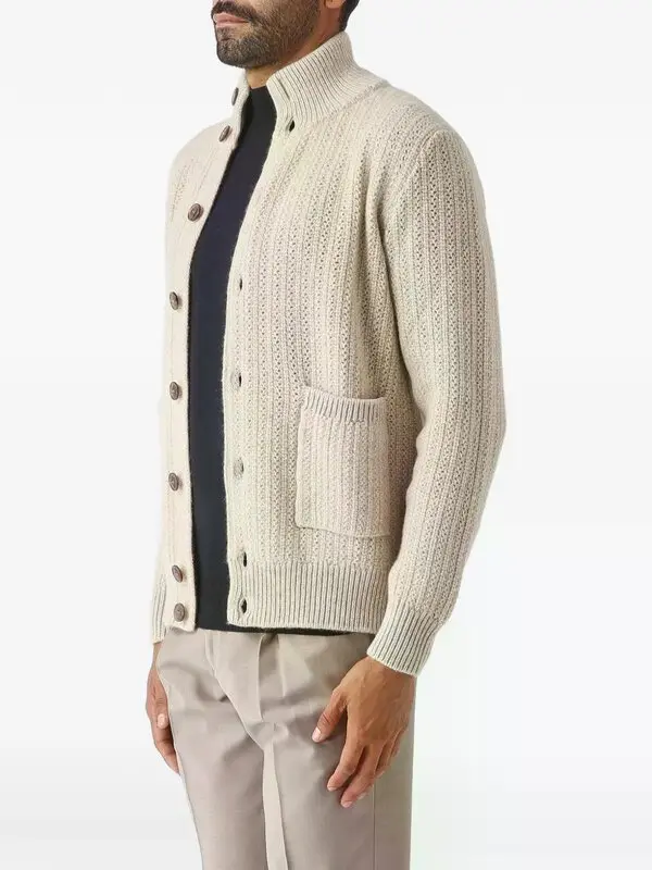 FILIPPO DE LAURENTIIS Ribbed-knit Button-up Cardigan