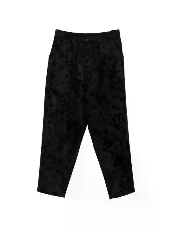 Universal Works Be Bop Abstract-pattern Pleated Trousers - Black