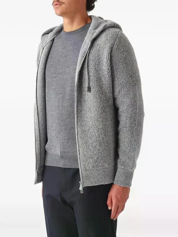 GRAN SASSO Bouclé-knit Zip-up Hoodie