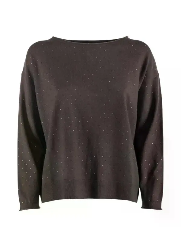 NENETTE Musazzi Rhinestone-embellished Boat-neck Sweater - Brown