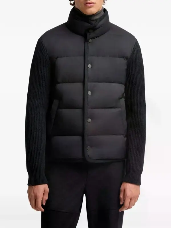 Moncler Panelled Puffer Jacket - Black