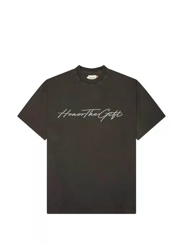 HONOR THE GIFT Script Tee Washed-finish T-shirt