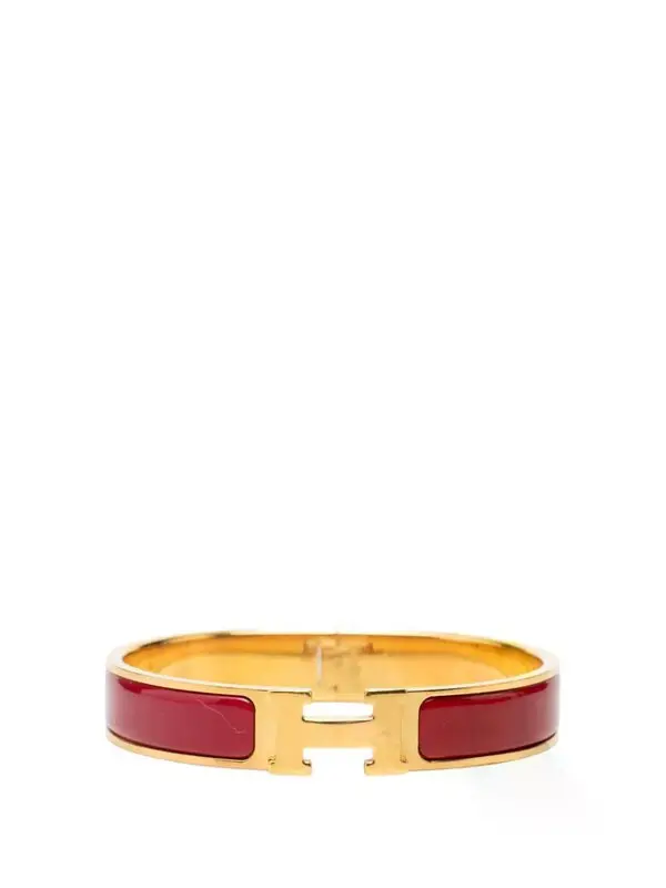 Hermès 2000-2026 Narrow Enamel Clic H Bracelet Pm Costume Bracelet - Red