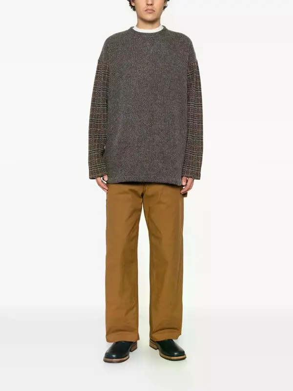 Comme Des Garçons Check-pattern Panelled Sweater