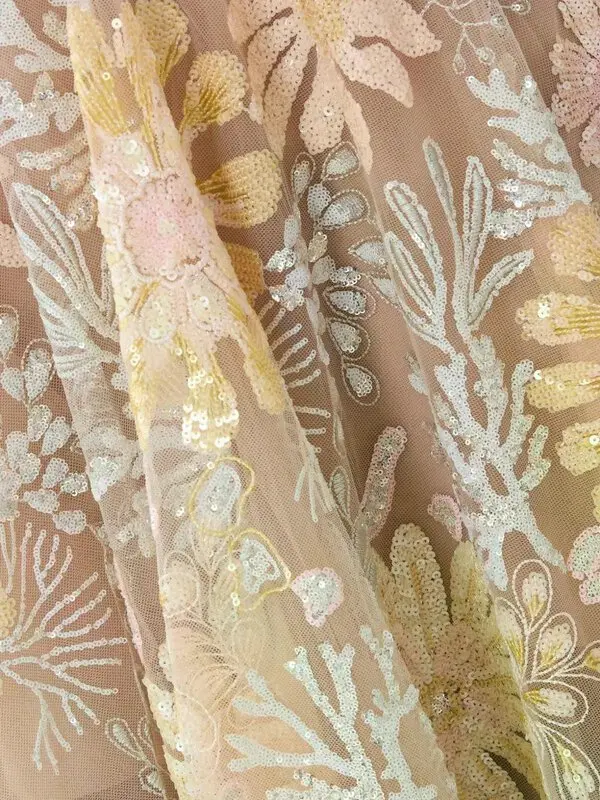 BRONX AND BRONCO Midnight Embroidered Floral Maxi Gown