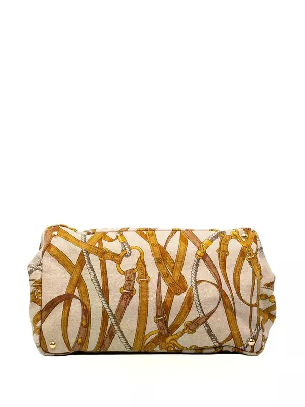 Prada 2000-2013 Large Printed Canvas Canapa Stampata Tote Bag