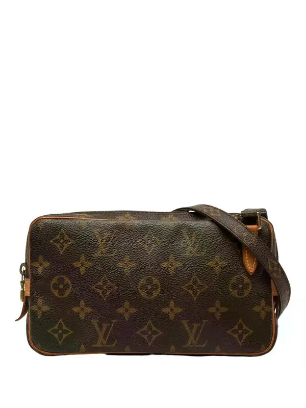 LOUIS VUITTON 2002 Monogram Pochette Marly Bandouliere Crossbody Bag - Brown