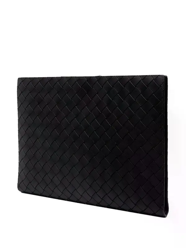 Bottega Veneta 2012-2026 Leather Intrecciomirage Document Case Clutch Bag