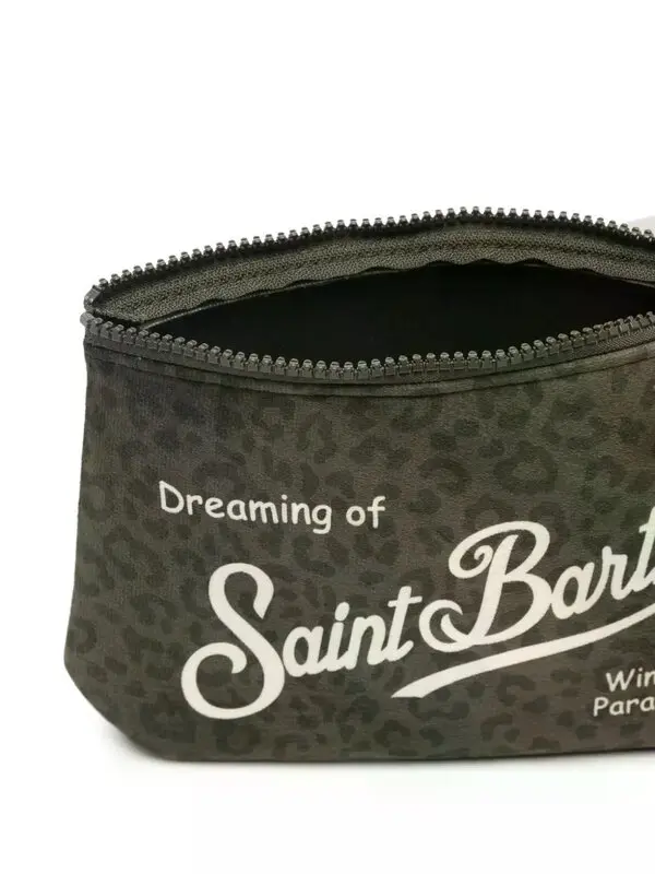 MC2 SAINT BARTH Aline Leopard-print Logo-print Clutch Bag