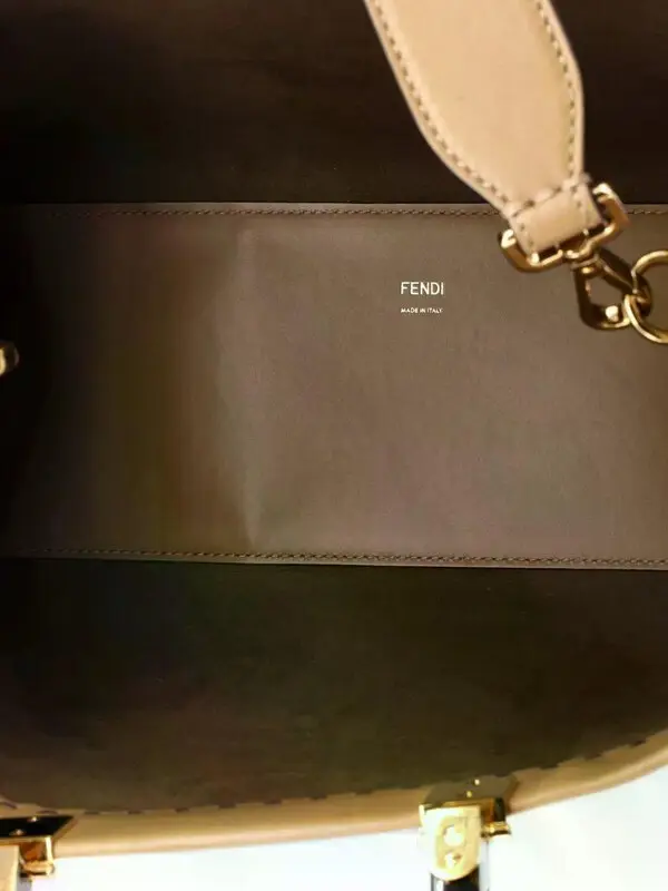 Fendi Sunshine Shopper Leather Medium Tote Bag
