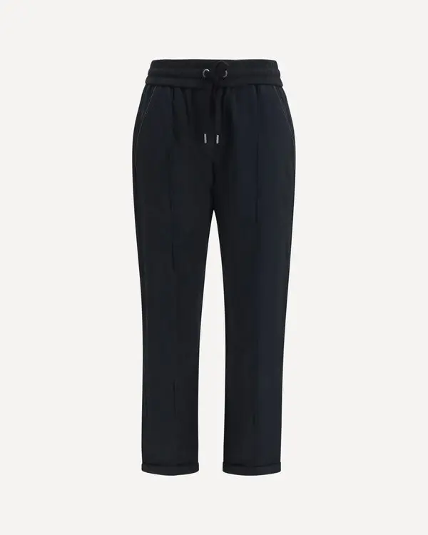 Brunello Cucinelli Track Stretch-fleece Pants With Onili Detailing Feale