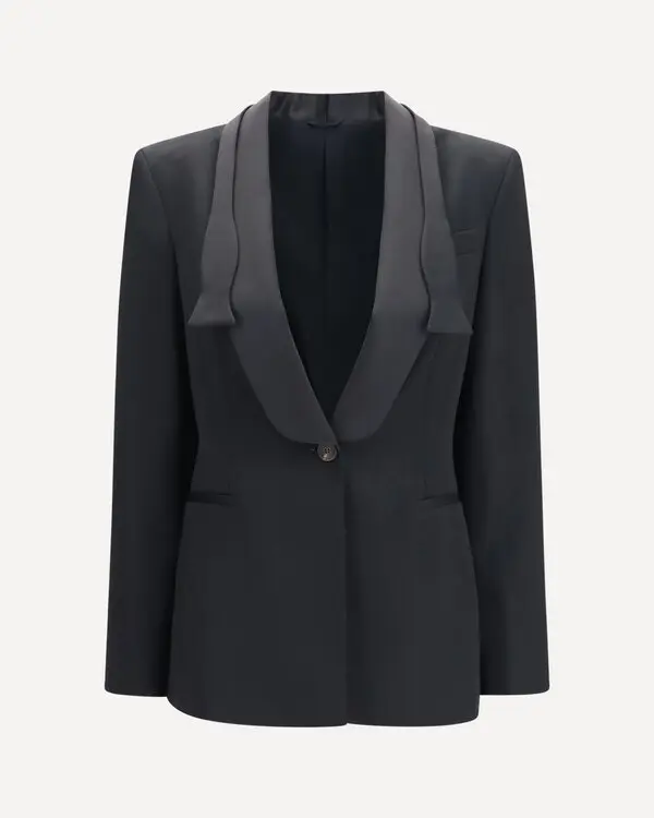 Brunello Cucinelli Wool Jacket With Shawl Lapels