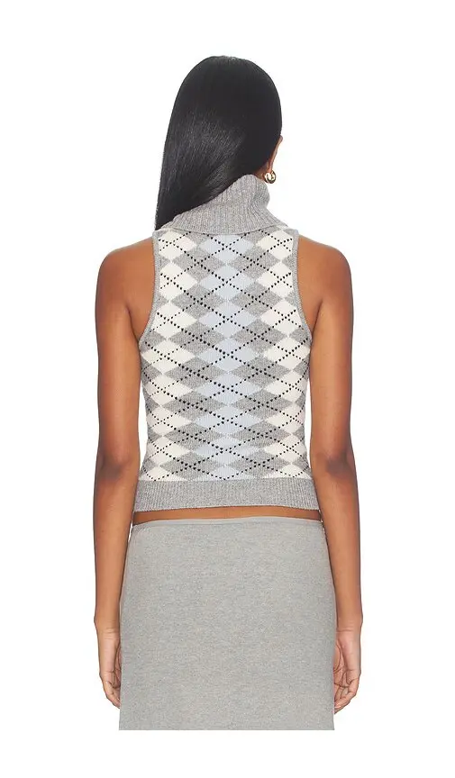 GUIZIO Hana Turtleneck Halter Top In Grey