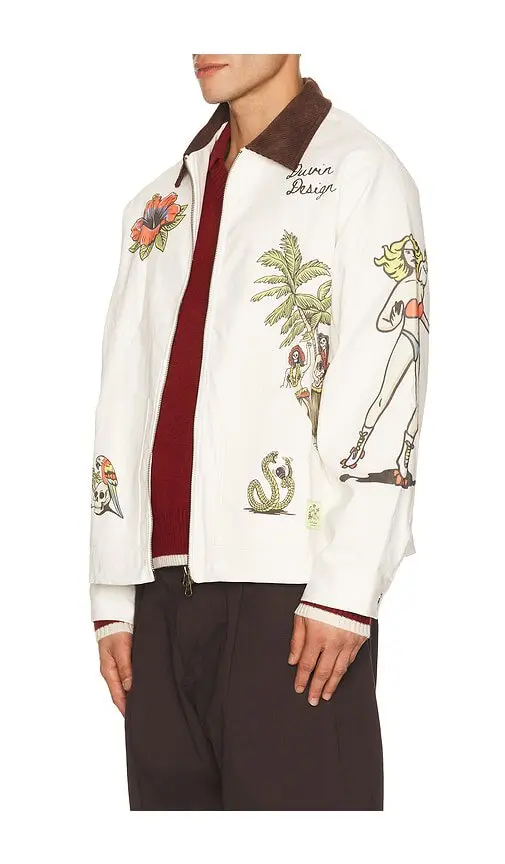 DUVIN DESIGN Rest In Paradise Jacket In Cream