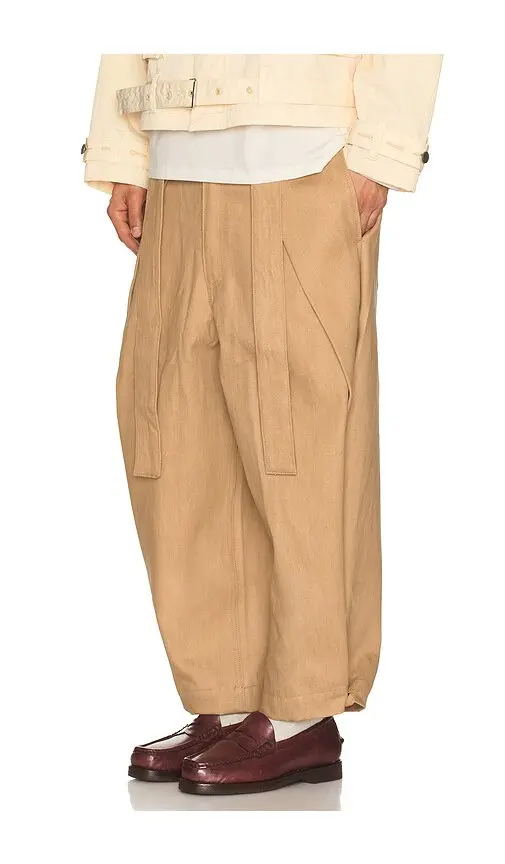 ART COMMUNITY Kimono Japanese Denim Pant In Brown