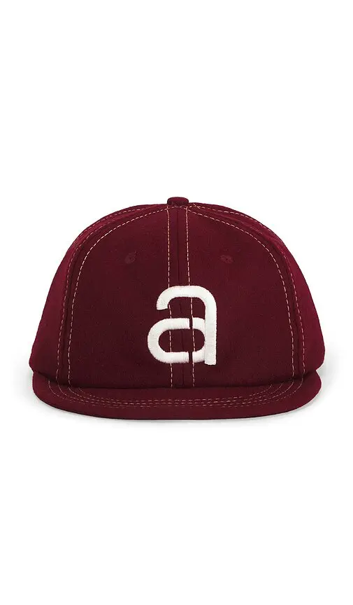 ART COMMUNITY Wool Short Brim Cap In Burgundy - Maroon