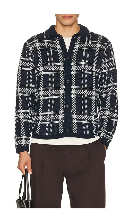 PEREGRINE Lumber Knitted Shirt In Blue