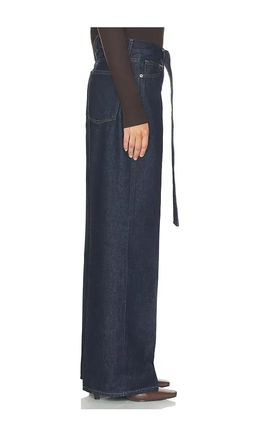 Good American Belted Vintage Low Slung Baggy Jeans In Blue