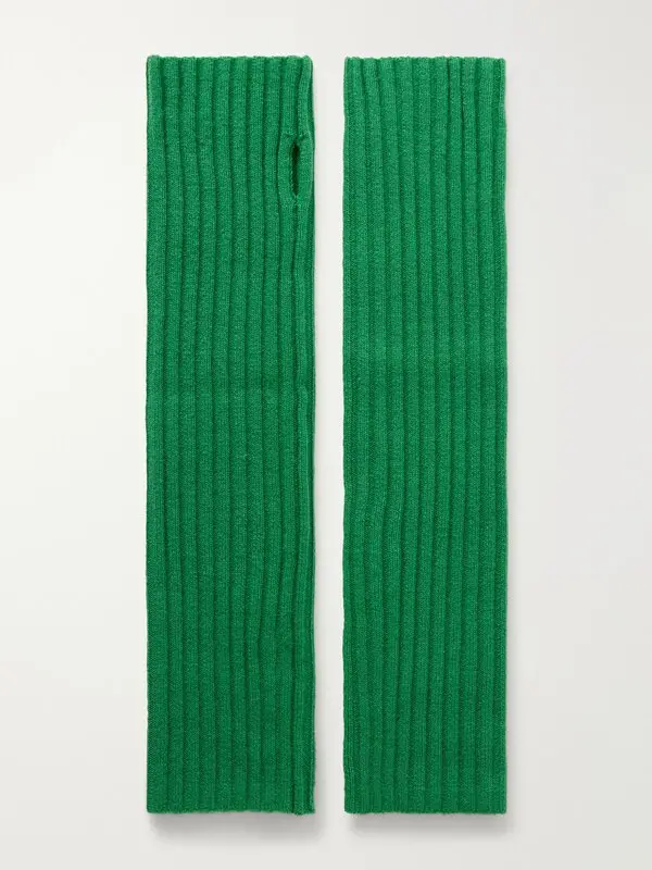 Auralee Tekla Ribbed Wool And Cashmere-blend Arm Warmer