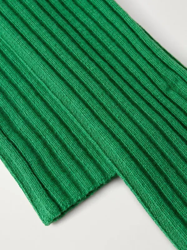 Auralee Tekla Ribbed Wool And Cashmere-blend Arm Warmer