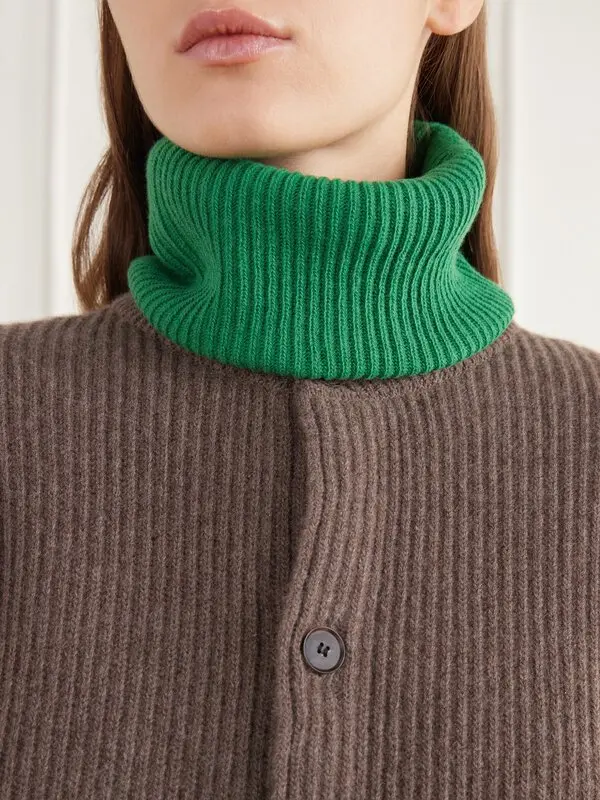 Auralee Tekla Wool And Cashmere-blend Snood - Green