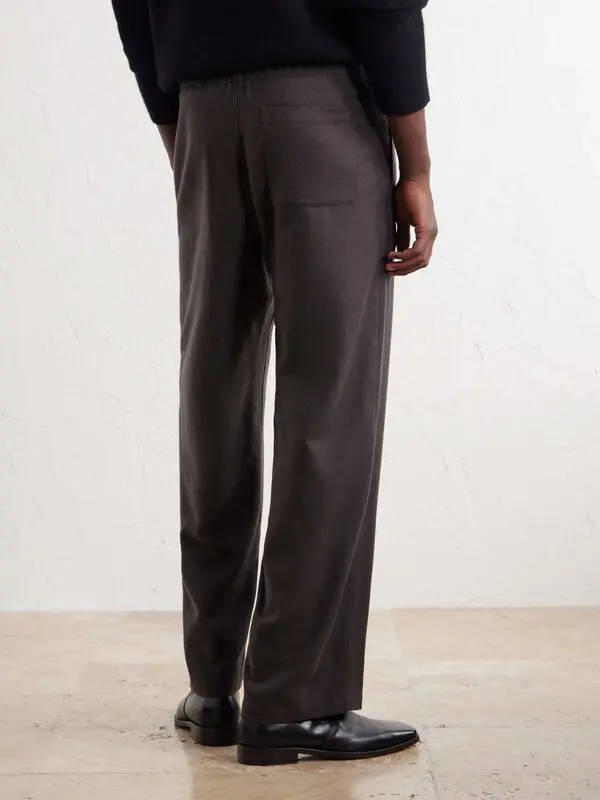 THE ROW Pascale Straight-leg Cotton-blend Poplin Drawstring Trousers