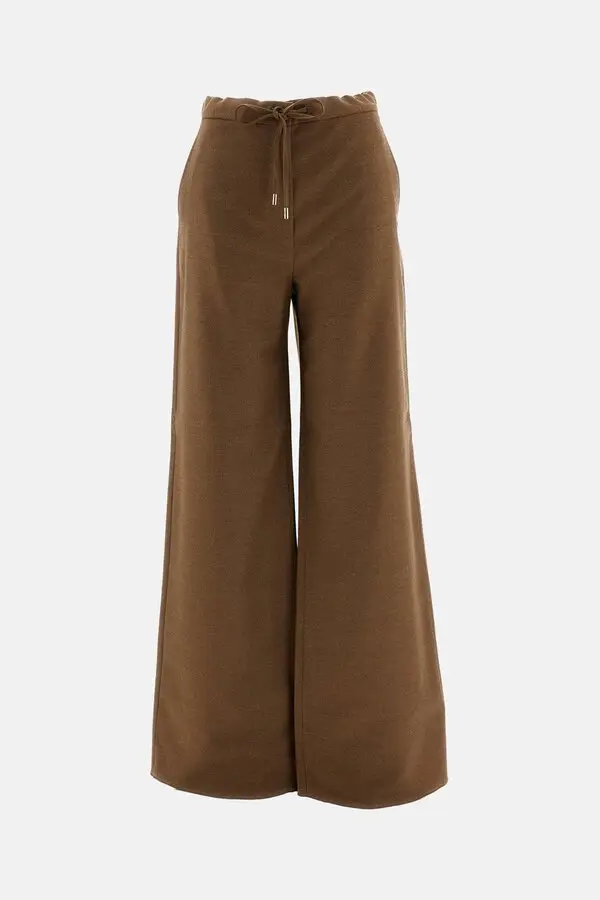 Max Mara Stretch Wool Flannel Jogging Trousers - Multicolor