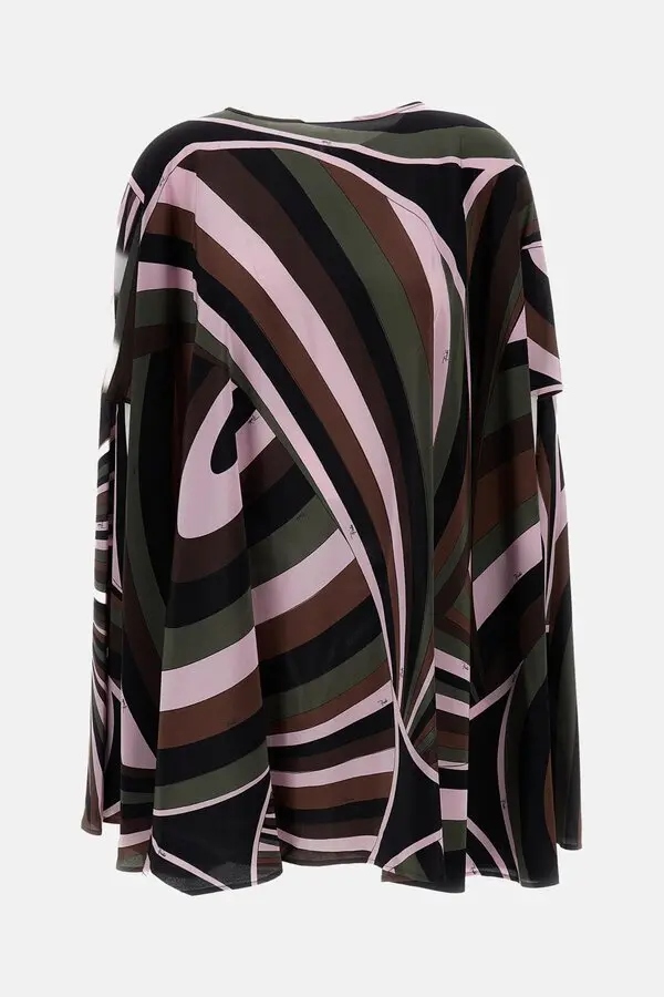 Emilio Pucci Short Silk Crêpe De Chine Caftan