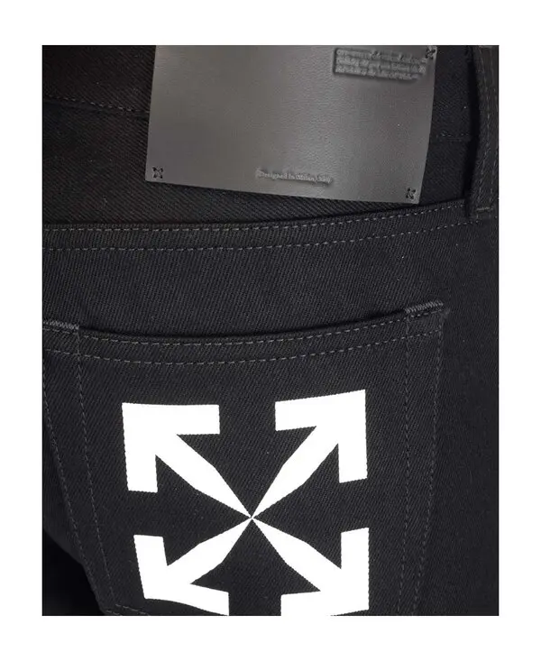 Off-White Arrows Printed Straight Leg Jeans