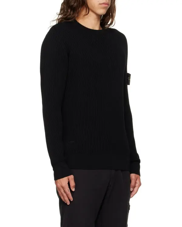 Stone Island Compass-patch Ribbed-knit Jumper