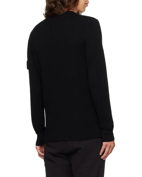 Stone Island Compass-patch Ribbed-knit Jumper