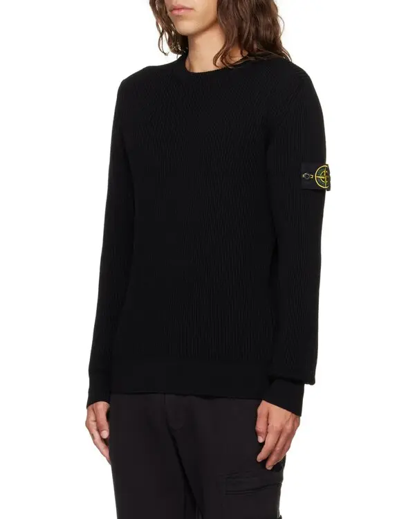 Stone Island Compass-patch Ribbed-knit Jumper