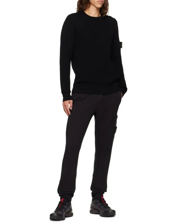 Stone Island Compass-patch Ribbed-knit Jumper
