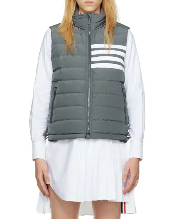 Thom Browne Striped Detail Zip-front Down Vest