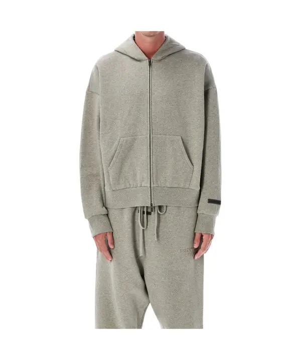 Fear Of God Classic Fleece Zip-up Hoodie - Gray