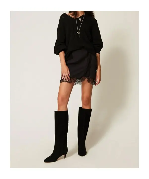 TWINSET Cable Knit V-neck Sweater