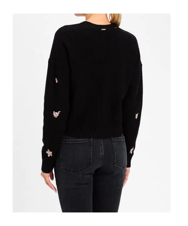 TWINSET Floral-embroidered Cut-out Cardigan